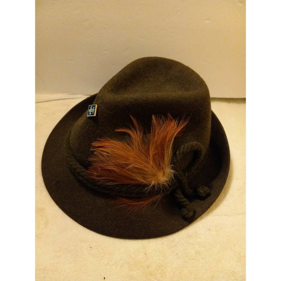 Accessories | Vintage Lurati Swiss Alpine Hat Green Velvet Lovely Side ...